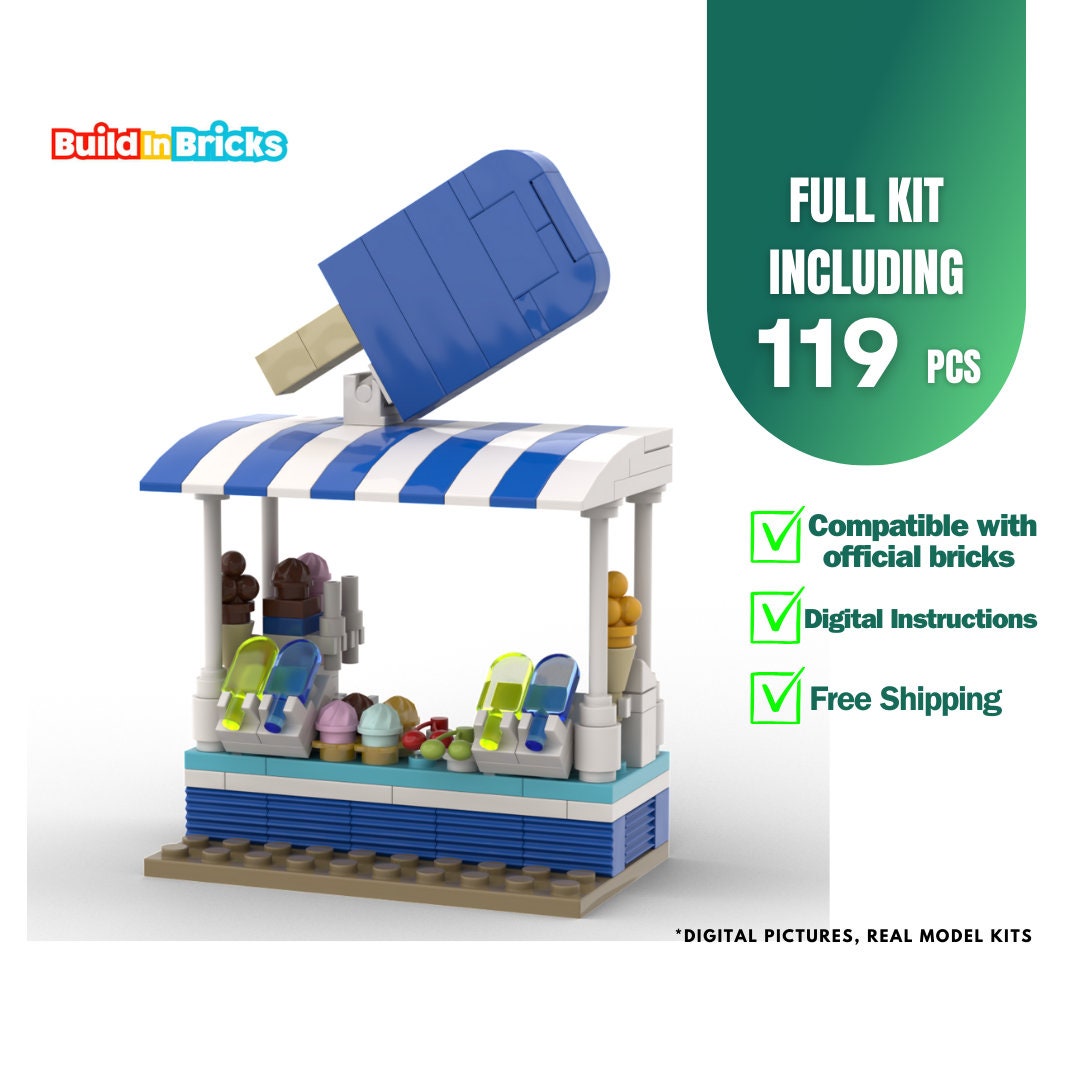 Ice Cream Stand 119 Building Bricks blocks Modelbrand - Etsy