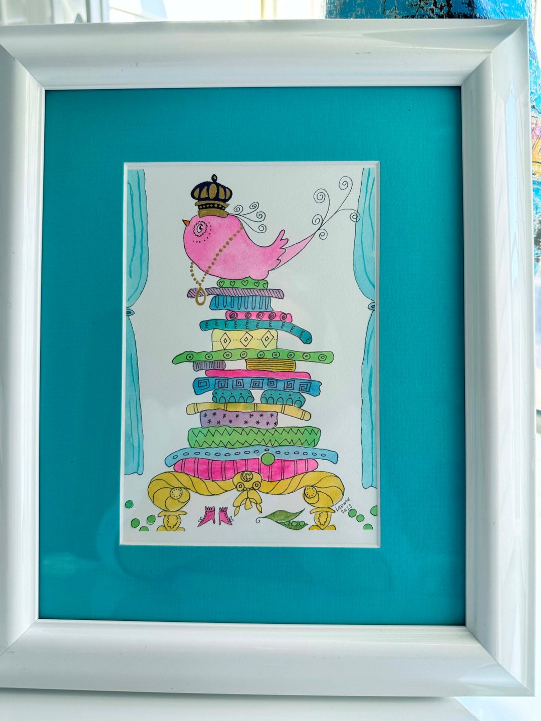 The Princess and the Pea Original Watercolor Painting Art 5x7 - Etsy