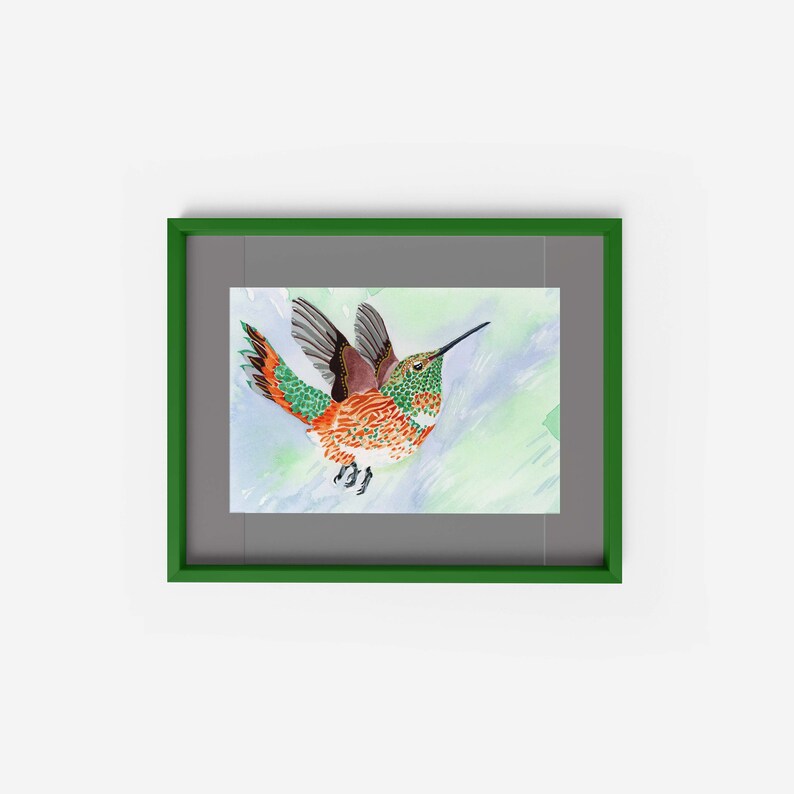 Blinged Hummingbird Original Watercolor Painting Art - Etsy