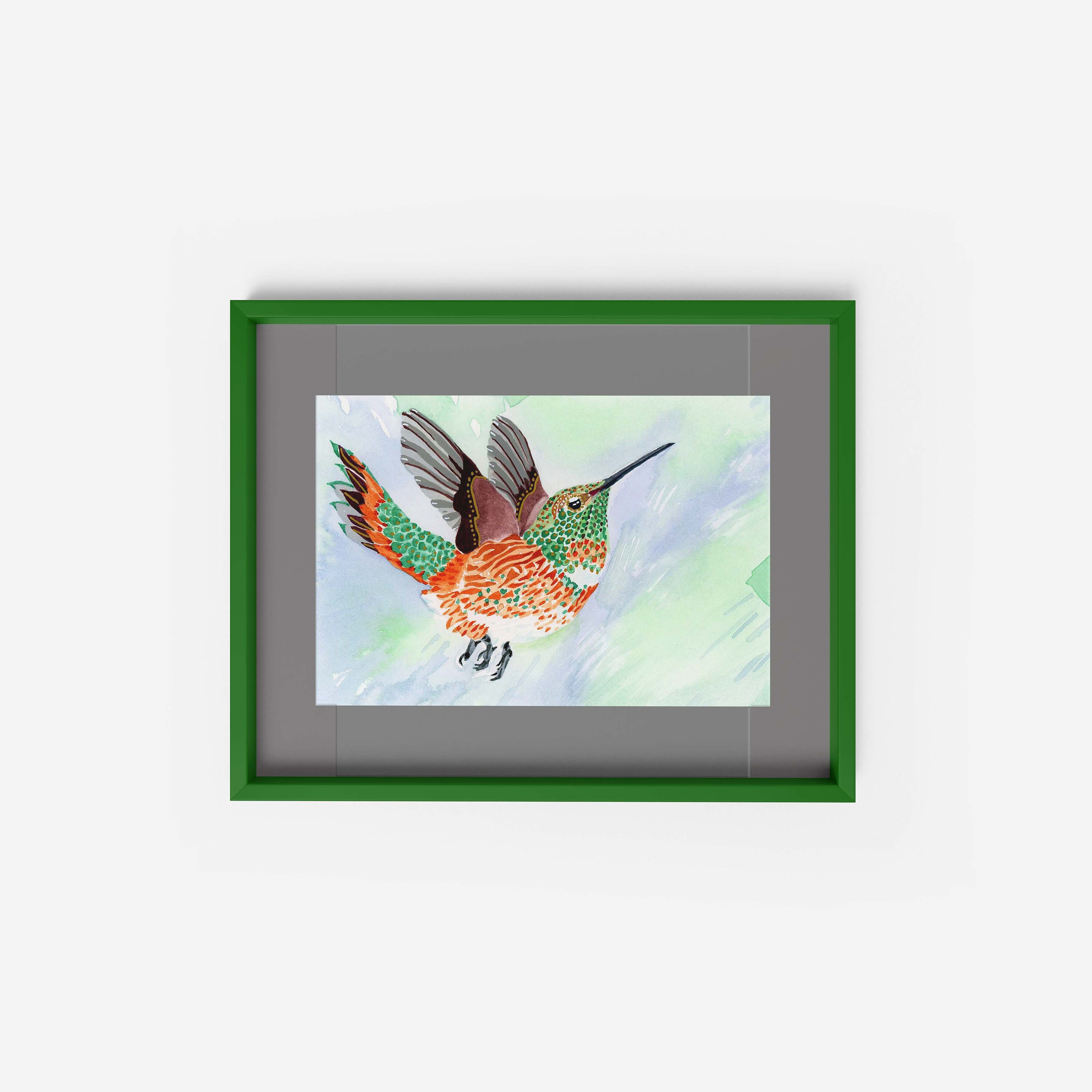 Blinged Hummingbird Original Watercolor Painting Art - Etsy