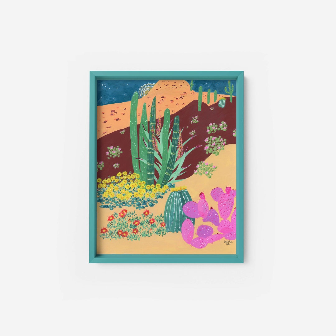 Desert Spring Original Gouache Watercolor Painting Art - Etsy