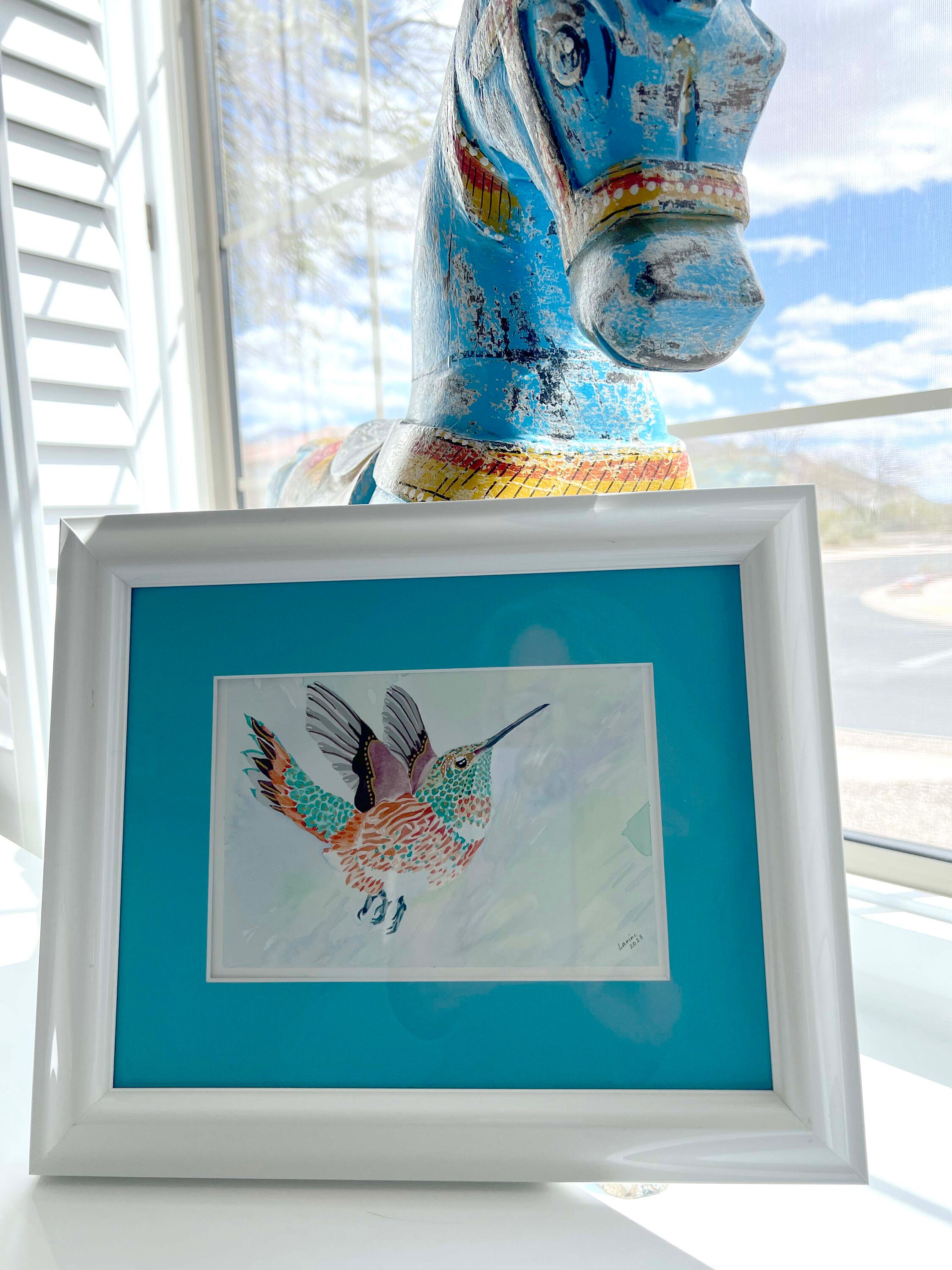 Blinged Hummingbird Original Watercolor Painting Art - Etsy