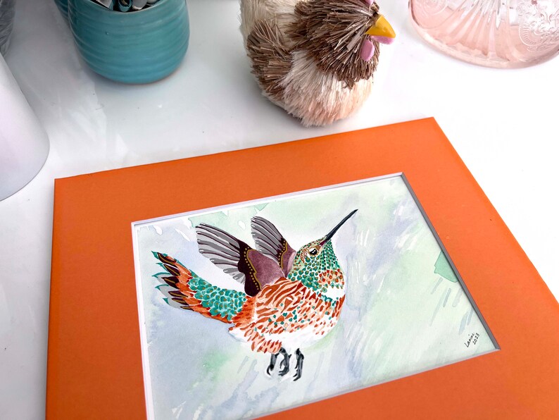 Blinged Hummingbird Original Watercolor Painting Art - Etsy