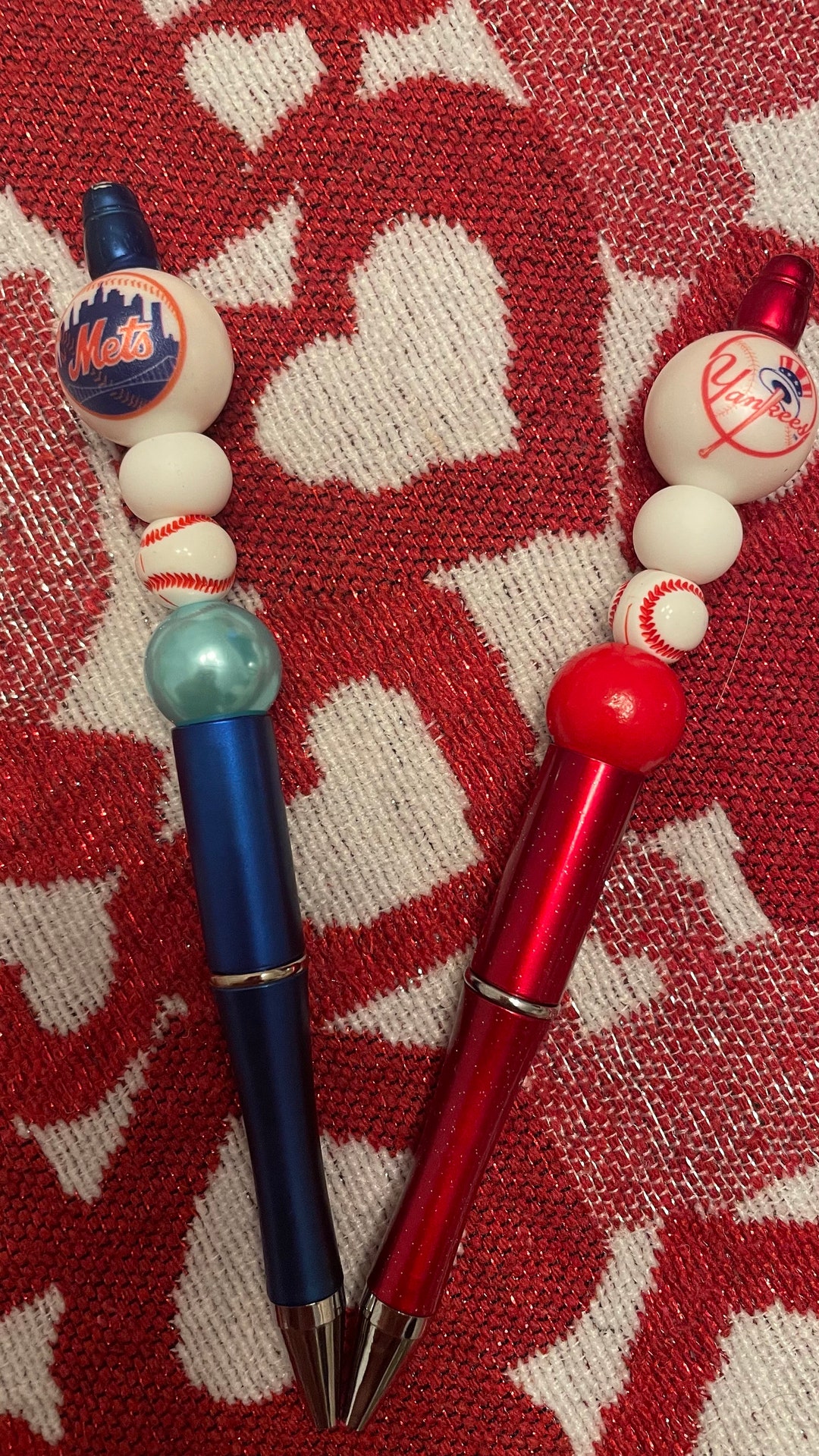 Baseball Silicone and Beaded Pens - Etsy