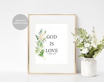 Christian Wall Art - Bible Verse; 1 John 4:8 - "god is Love" - Etsy