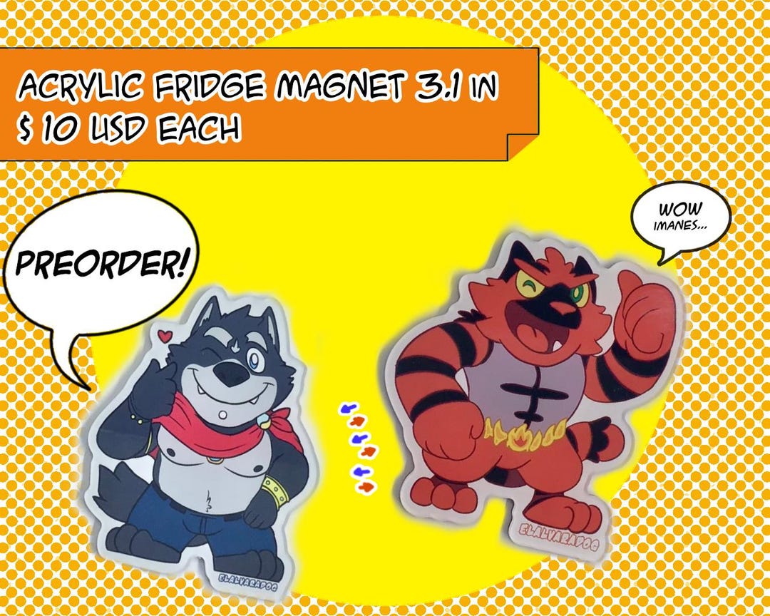 Furry Male Beastman Acrylic Fridge Magnet Different Styles - Etsy