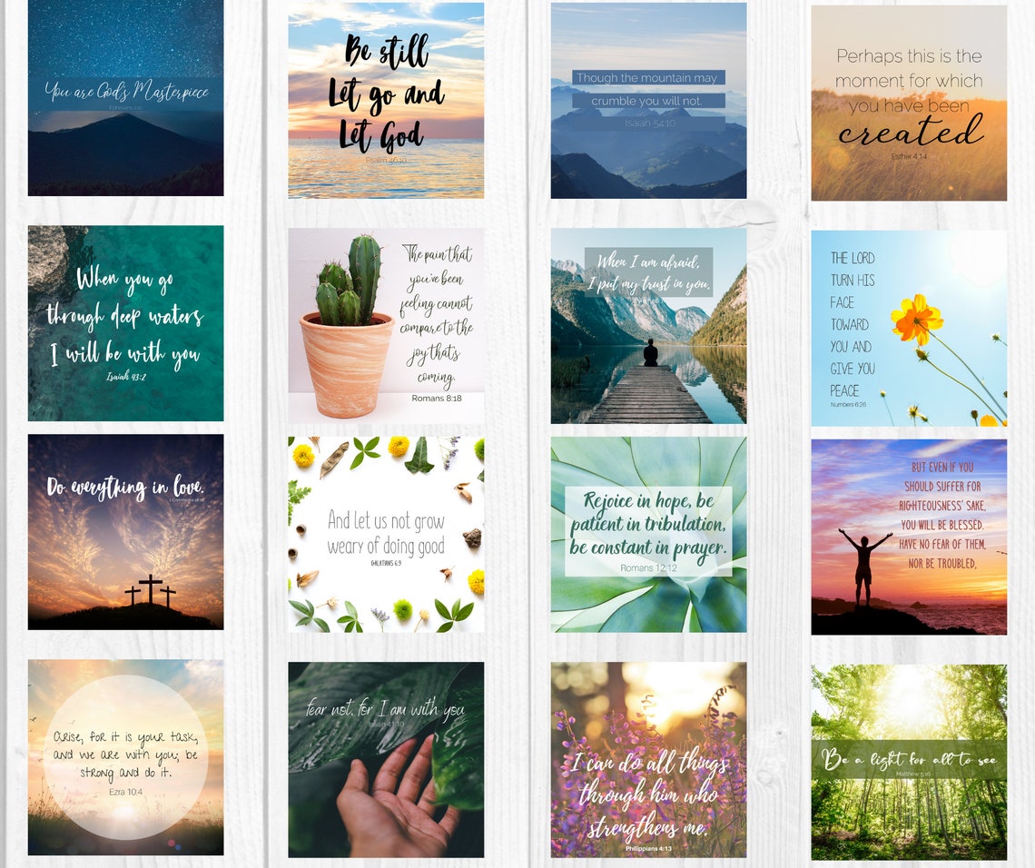 Social Media Posts 25 Inspirational Bible Verse Social Media | Etsy