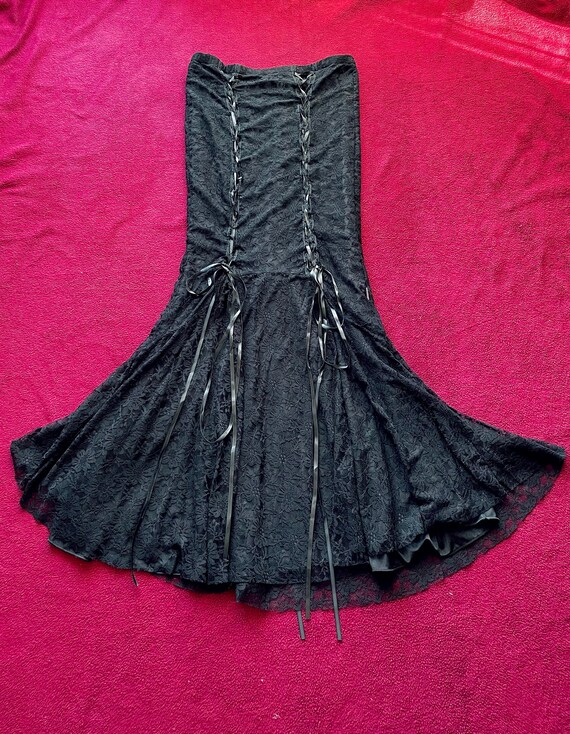 Raven SDL Dark Flowers Lace Maxi Skirt - Etsy