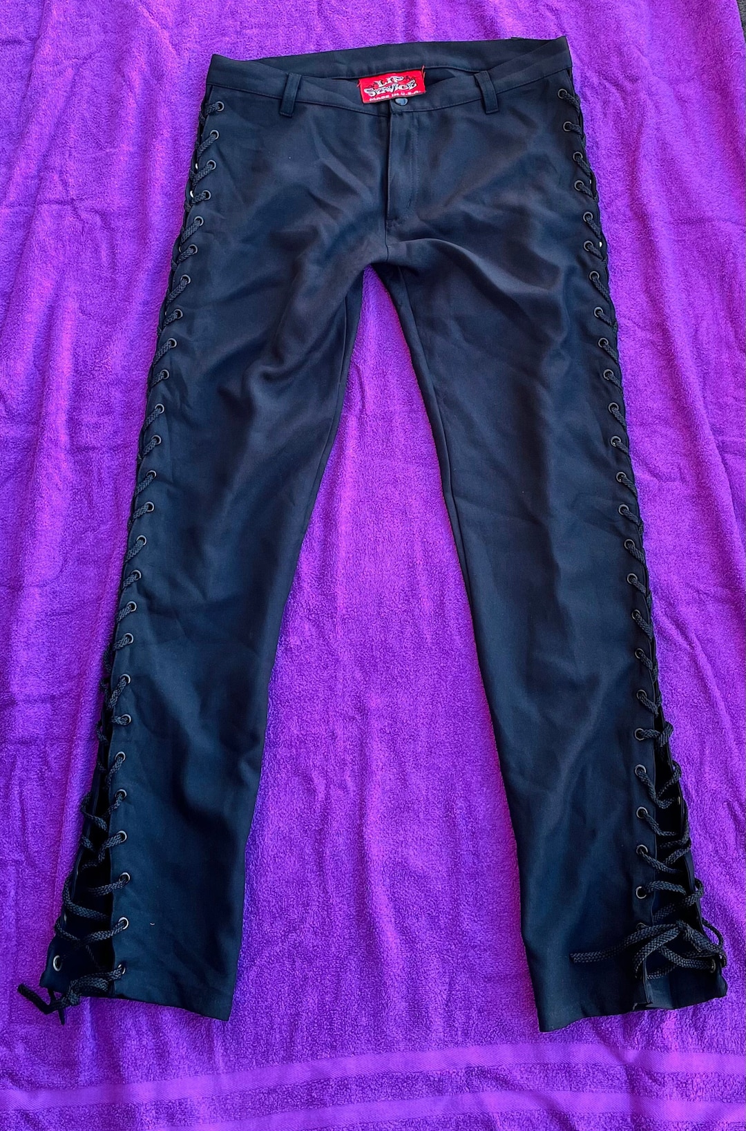 Lip Service - RARE 90s Lace up Pants - Etsy