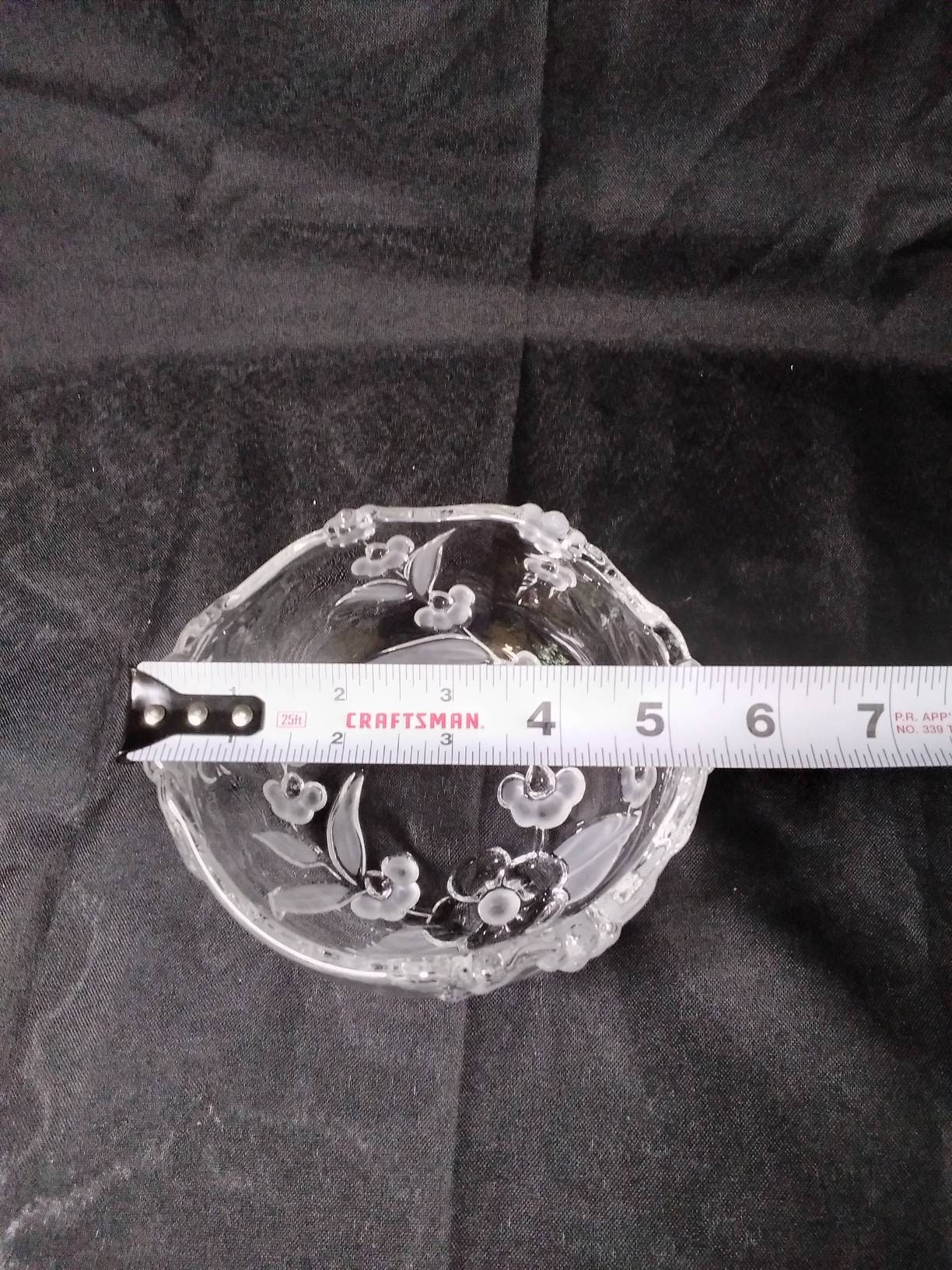 Vintage Small Glass Bowl With Floral Design. - Etsy