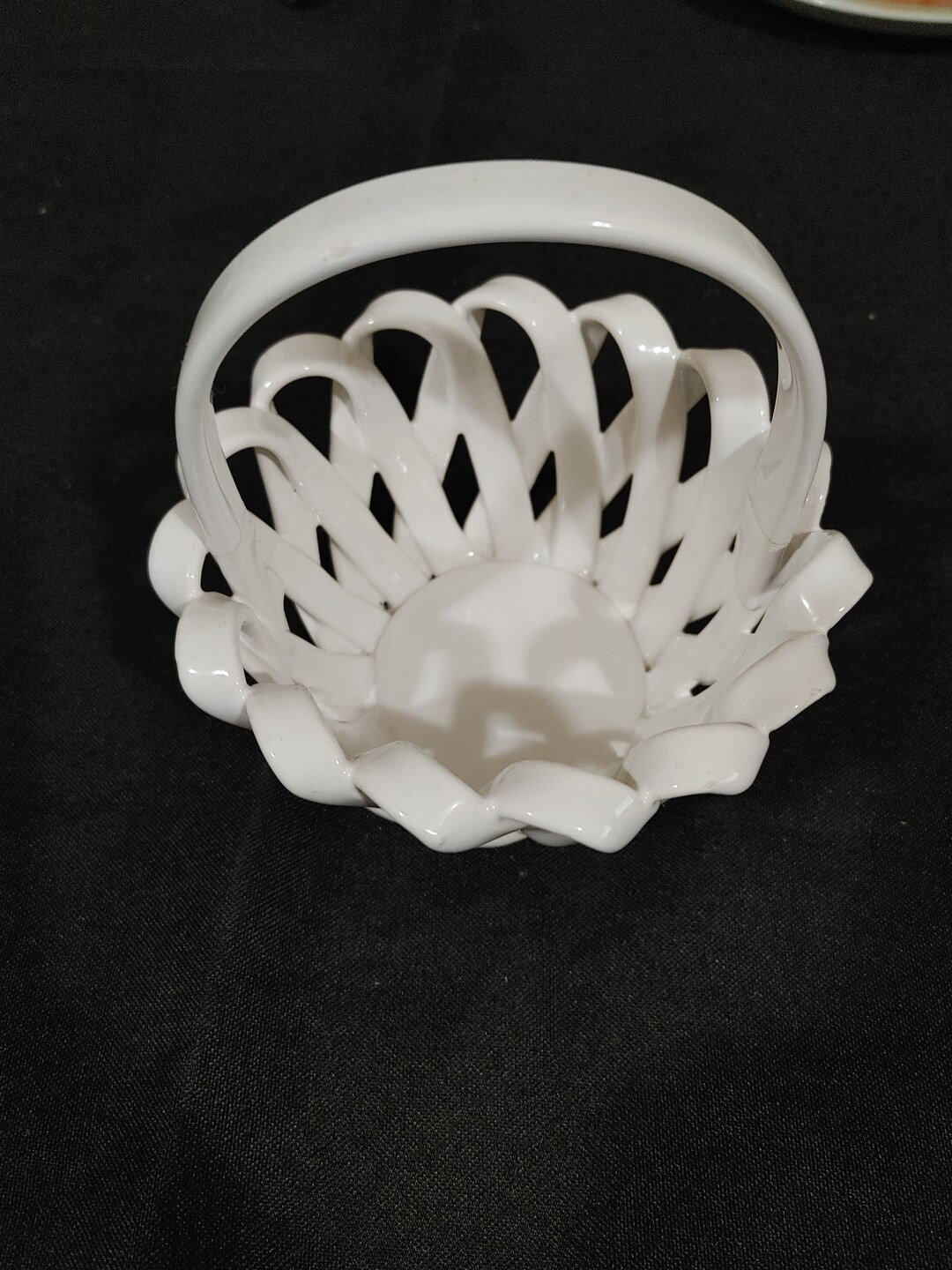 Fix-small White Ceramic Woven Basket With Handle Made in Italy - Etsy