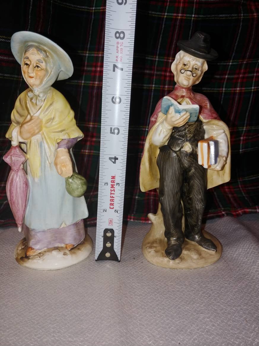 Vintage Old Man and Old Woman Figurines set of 2 - Etsy