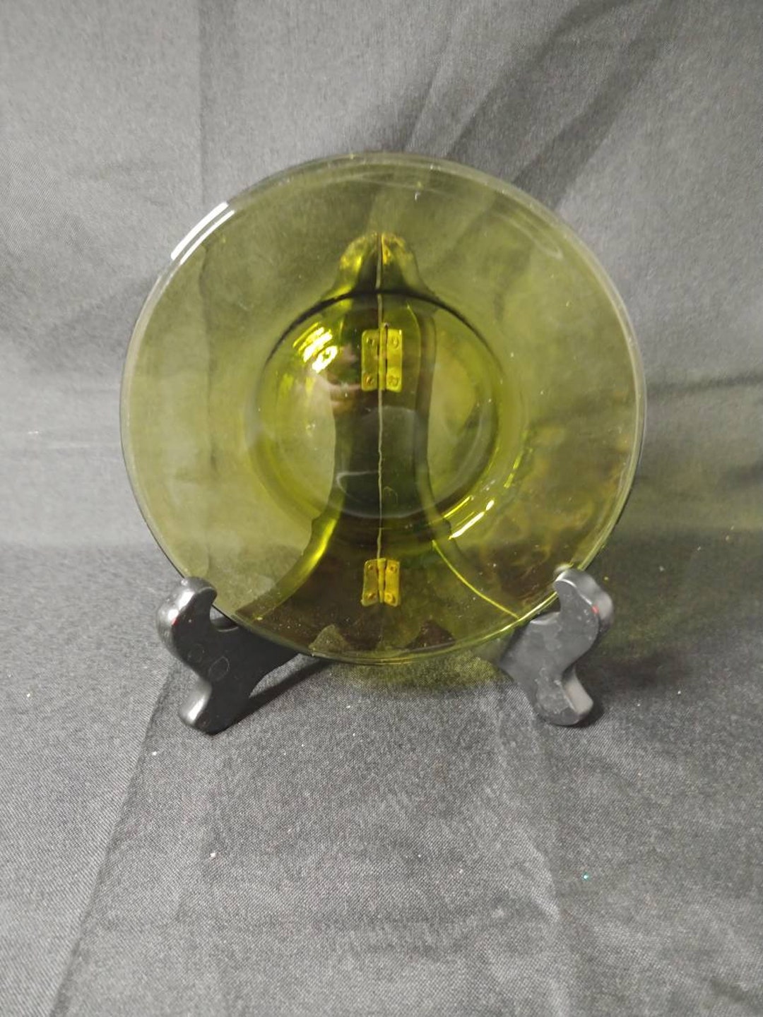 Vintage Green Glass Under Plate - Etsy