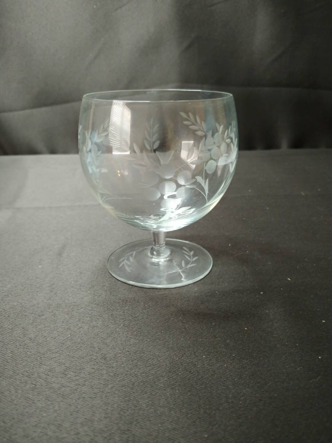 Set of 6 Vintage Etched Glass Wheat Berry Pattern - Globe Shaped ...