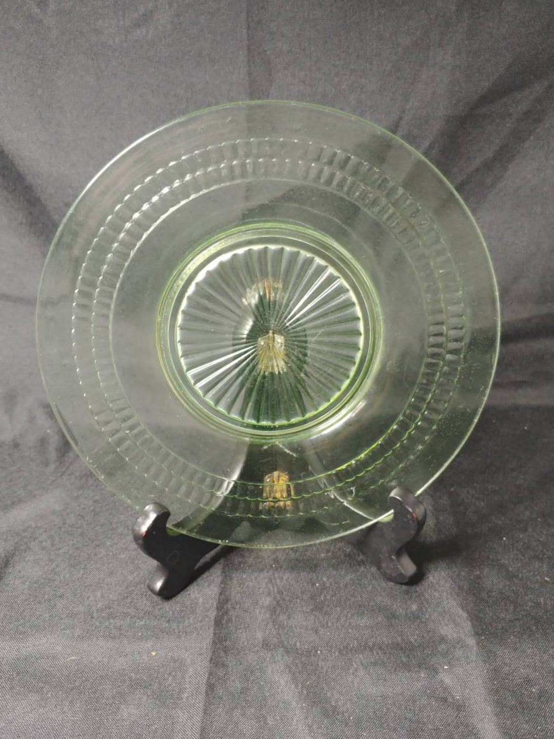 Vintage Light Green Glass Plate - Etsy