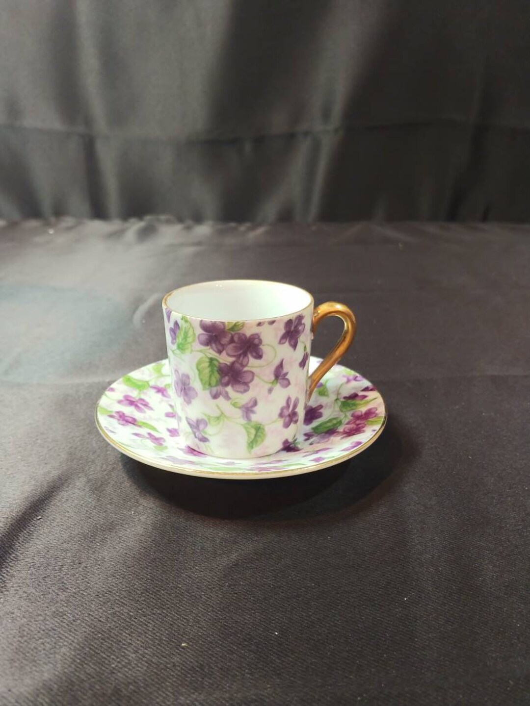 Fix-inarco Demitasse Cup and Saucer Violets Made in Japan 1960s - Etsy