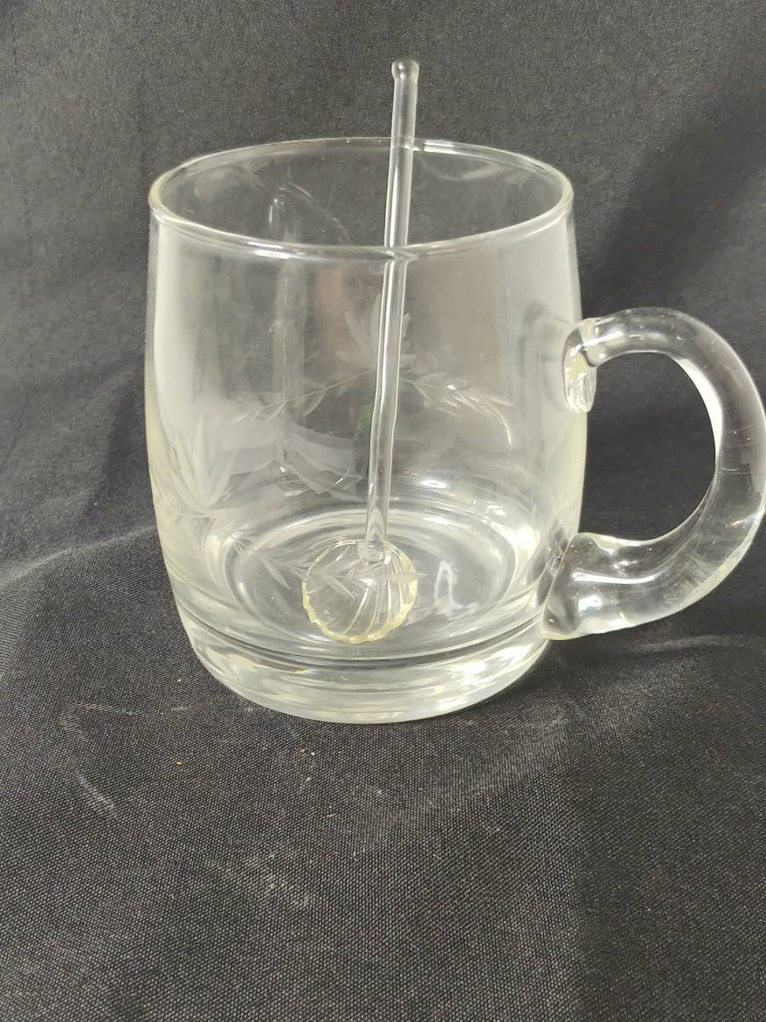 Fix-vintage Glass Etched Mixer With Stirrer by Princess House - Etsy