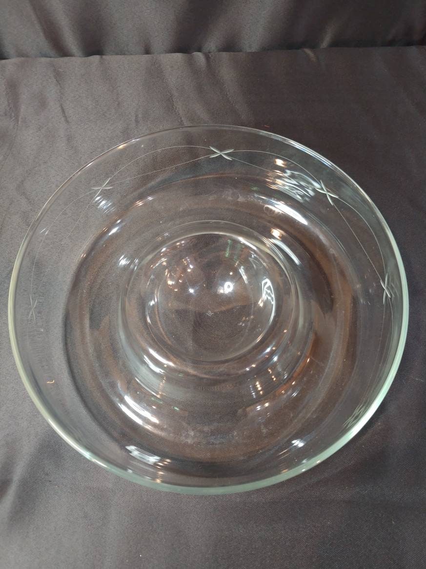 Vintage Etched Princess House Crystal Dip Platter - Etsy
