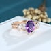 Oval Amethyst Engagement Ring Set Rose Gold Engagement Ring - Etsy