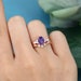 Oval Amethyst Engagement Ring Set Rose Gold Engagement Ring - Etsy