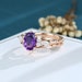 Oval Amethyst Engagement Ring Set Rose Gold Engagement Ring - Etsy
