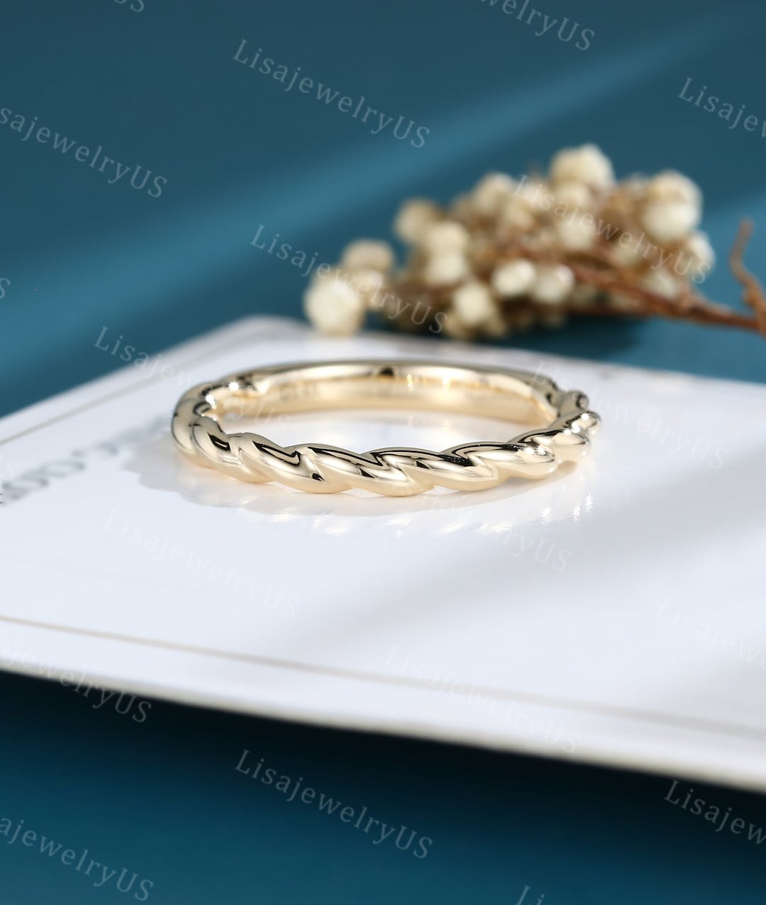 Simple Band Wedding Band Women 14K/18K Solid Yellow Gold Wedding Band ...