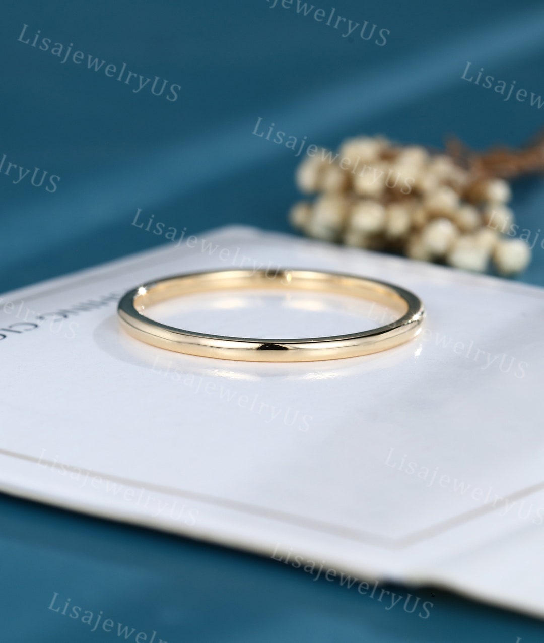 Simple Wedding Band Solid Gold Yellow Gold Wedding Band Vintage Wedding ...