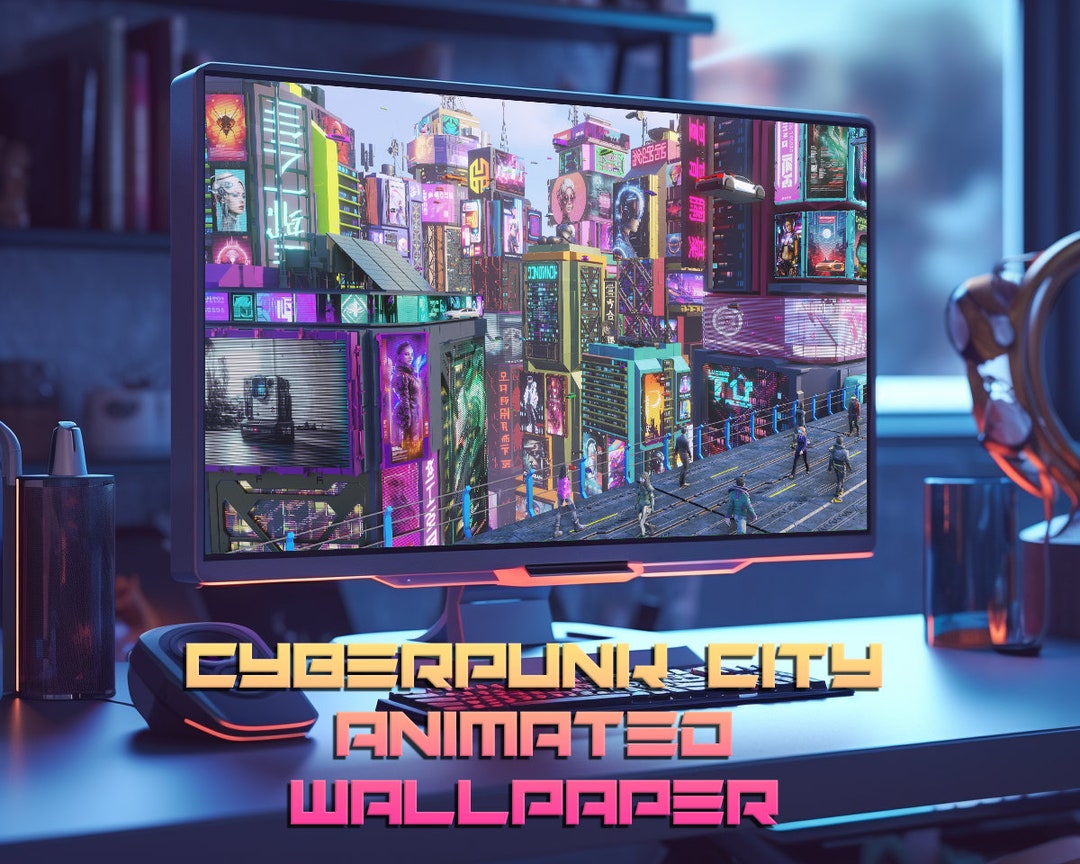 Animated Background - Cyberpunk Future Cityscape Daytime Scene for ...