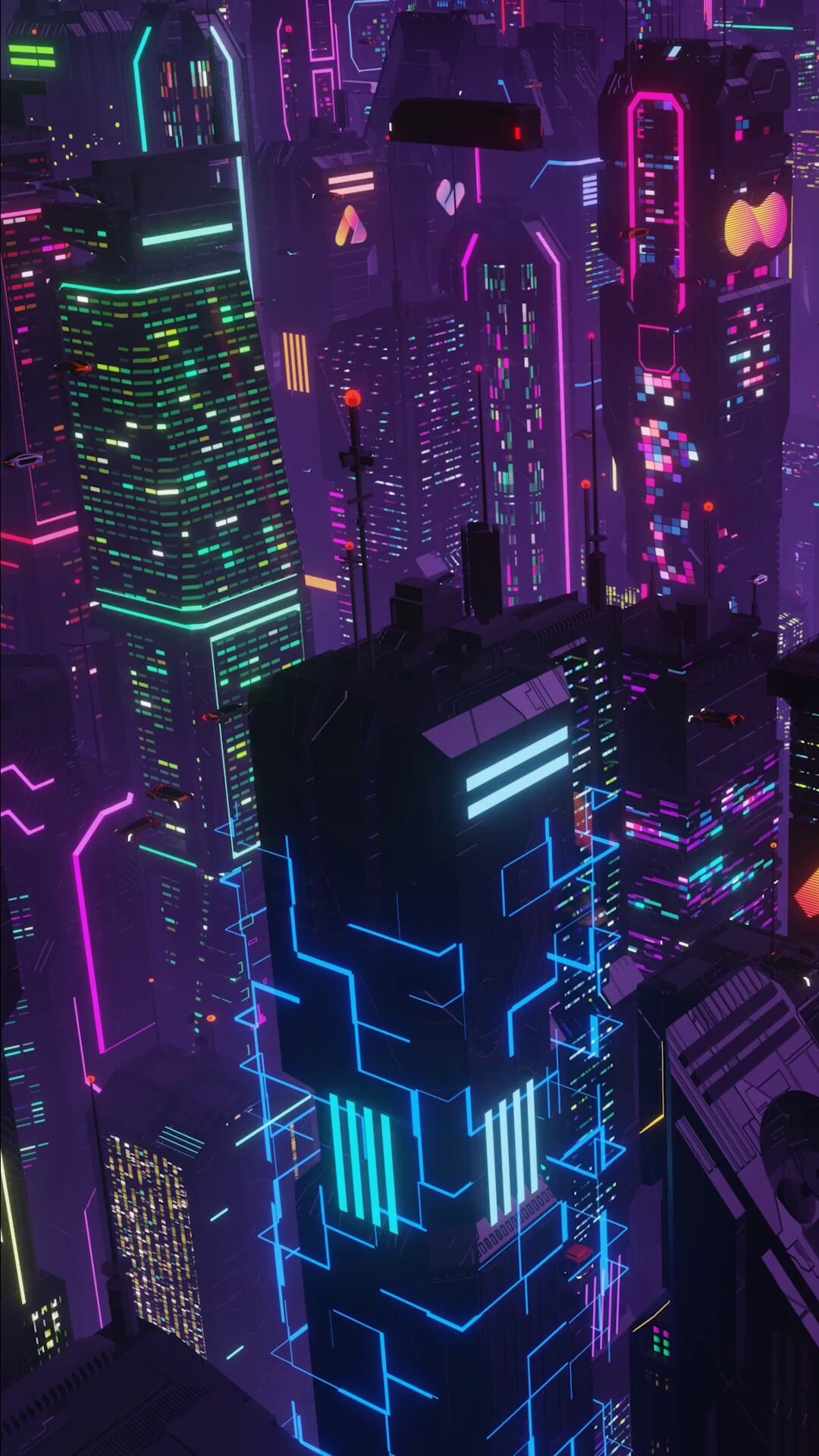 Animated Background - 3 Cyberpunk Future Cityscapes for iPhone ...