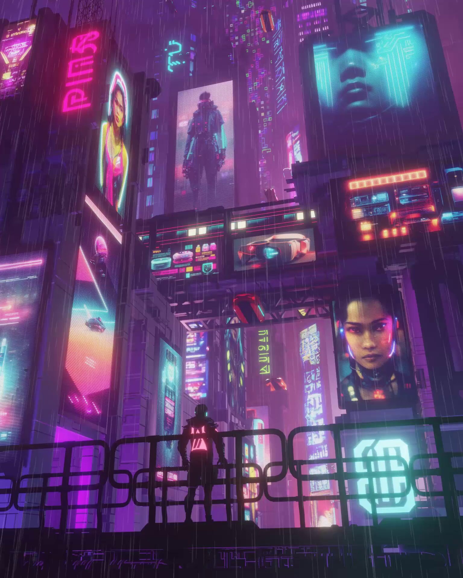Animated Background - Cyberpunk Future Cityscape Scene for iPhone ...