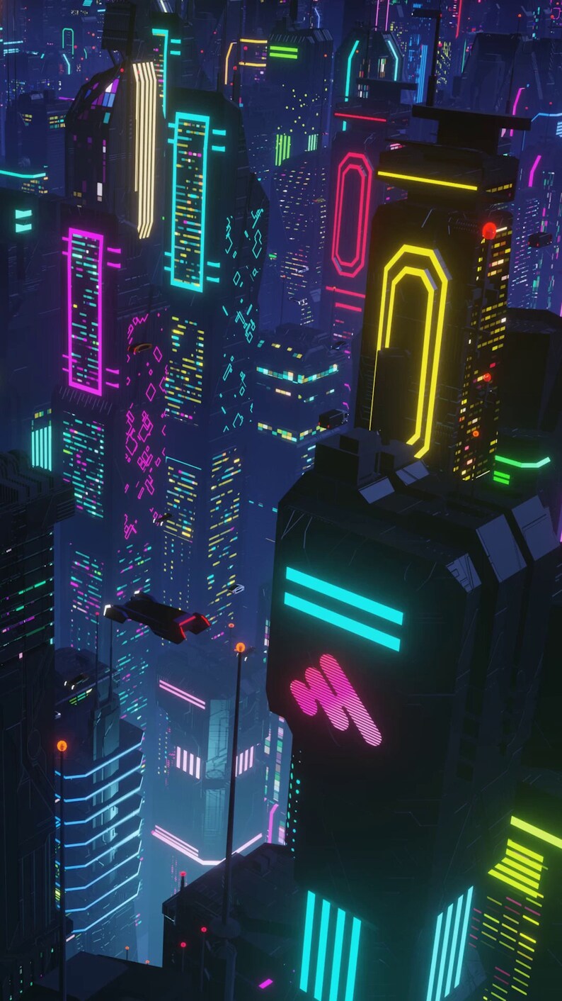 Animated Background - 3 Cyberpunk Future Cityscapes for iPhone ...