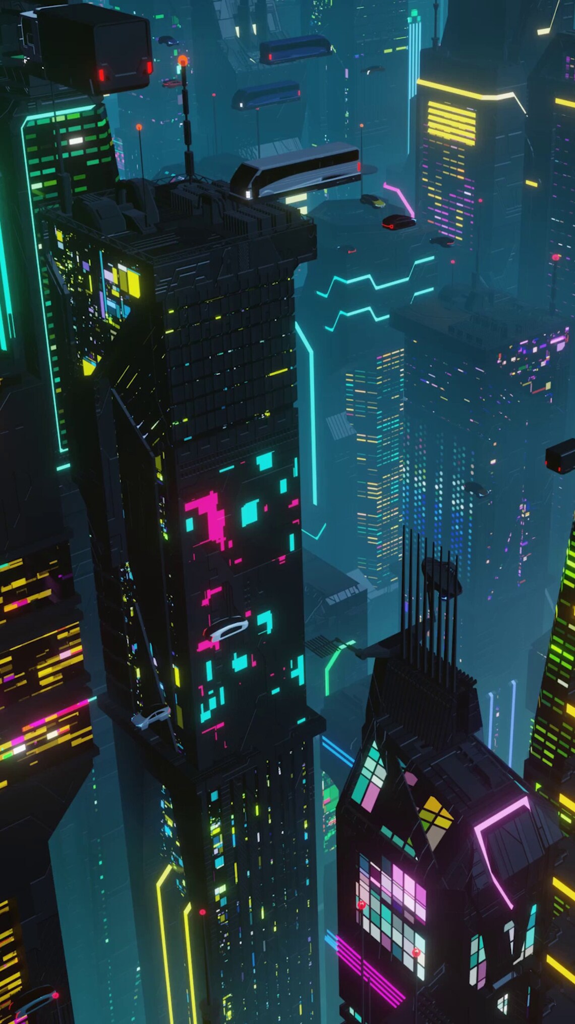 Animated Background - 3 Cyberpunk Future Cityscapes for iPhone ...