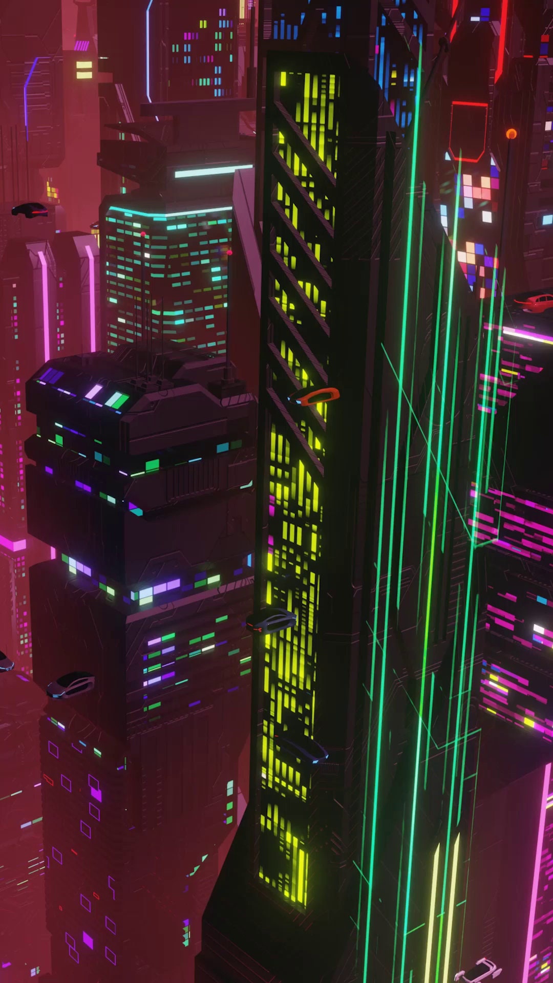 Animated Background - 3 Cyberpunk Future Cityscapes for iPhone ...