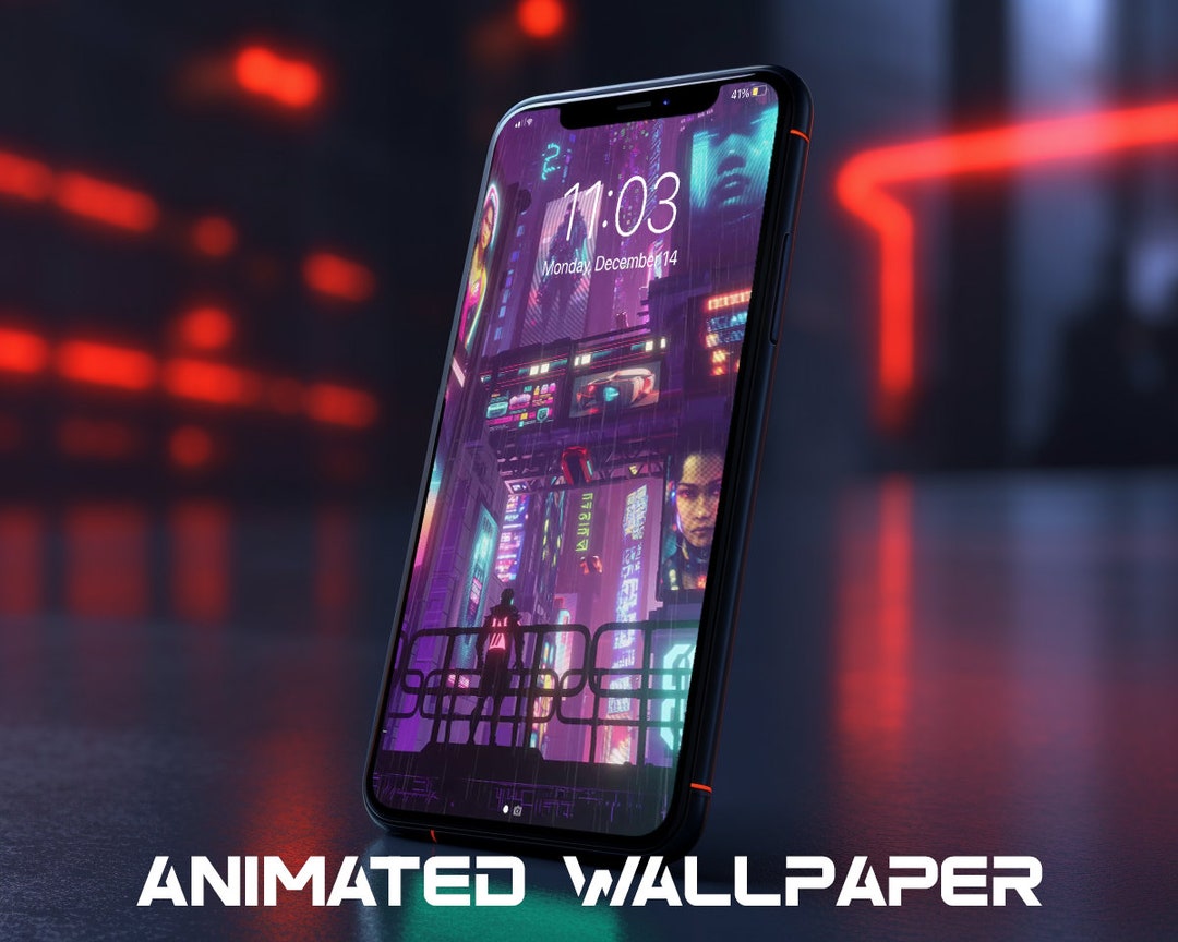 Animated Background - Cyberpunk Future Cityscape Scene for iPhone ...