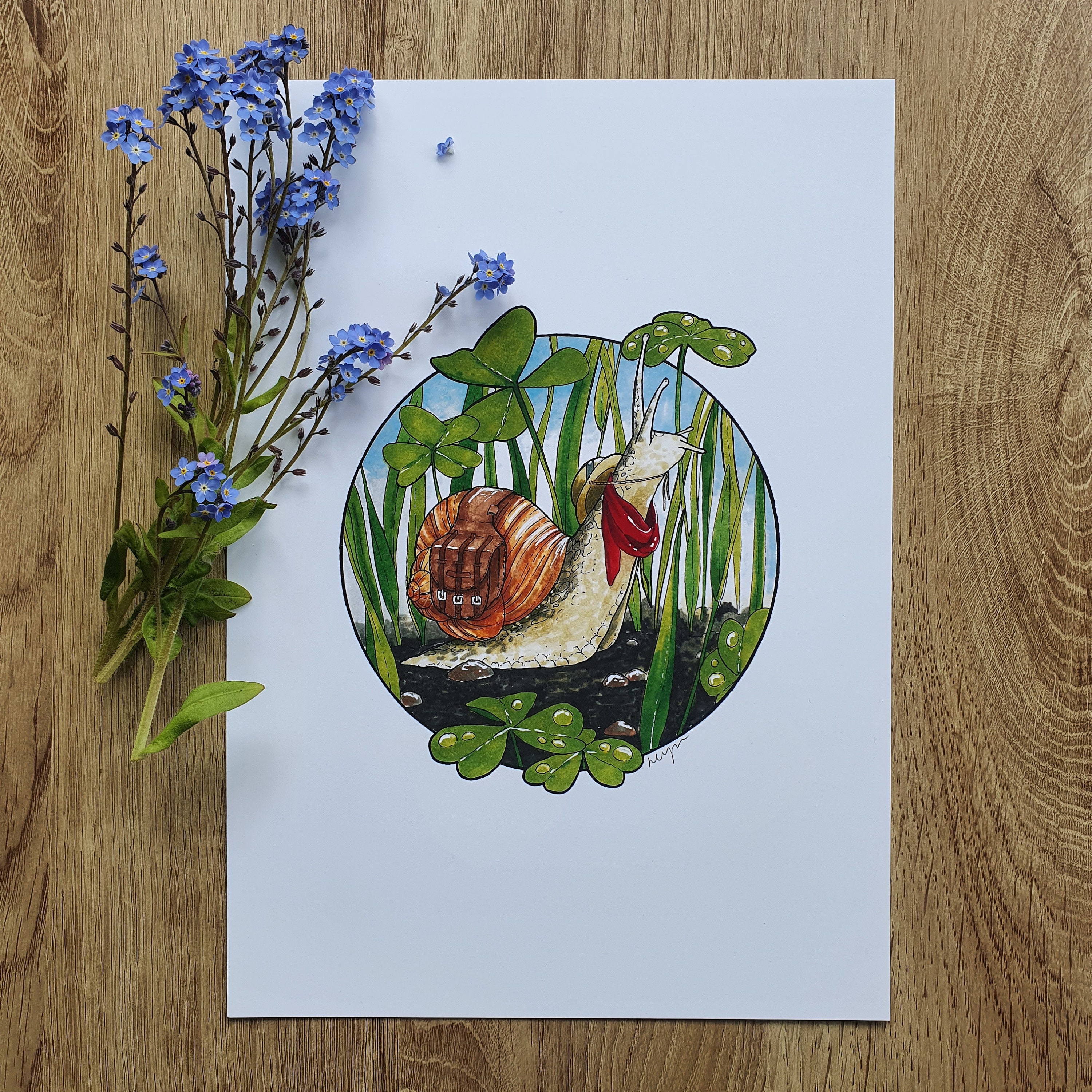 Sydney Snail Whimsical Quirky Snail Art Print - Etsy