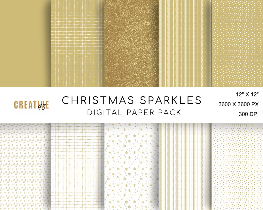 Christmas Sparkles Paper Set 10 X Digital Papers, Backgrounds ...