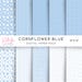 Blue Pastel Floral Digital Printable Paper Dots Stripes and Squares ...