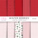 Red Christmas Holiday Digital Printable Paper Festive Stars Stripes ...