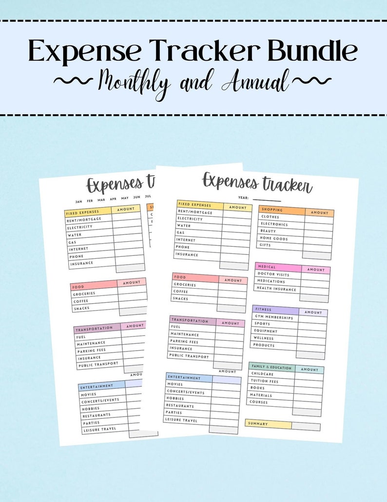 Spending Tracker Printable, Detailed Expense Tracker, Finance Budget ...