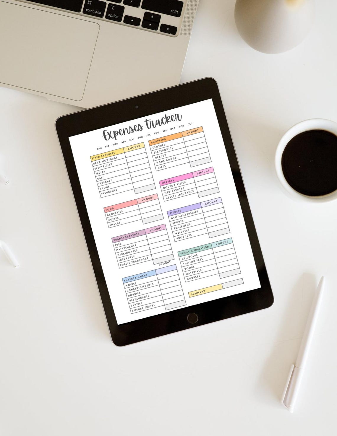 Spending Tracker Printable, Detailed Expense Tracker, Finance Budget ...