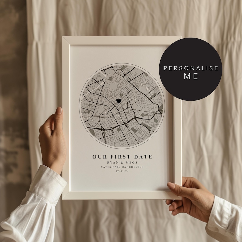 Anniversary Gifts, Where We First Met Map, Our First Date Map ...