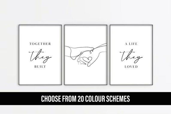 Trio Set of 3 Bedroom Print Set of Three Wall Art for Living - Etsy UK
