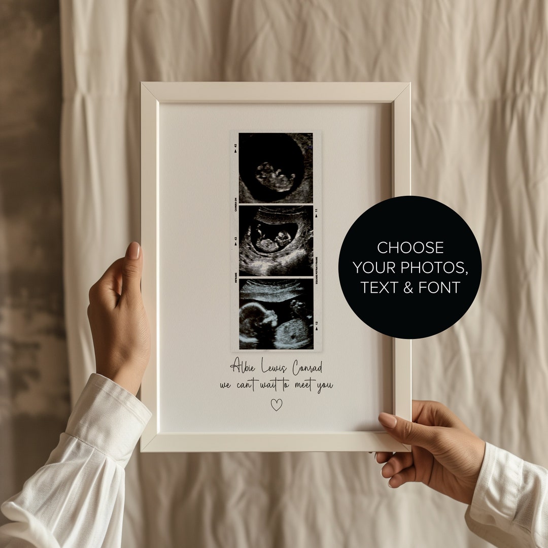 Baby Scan Photo Frame, Pregnancy Announcement, Baby Scan Card, Baby ...
