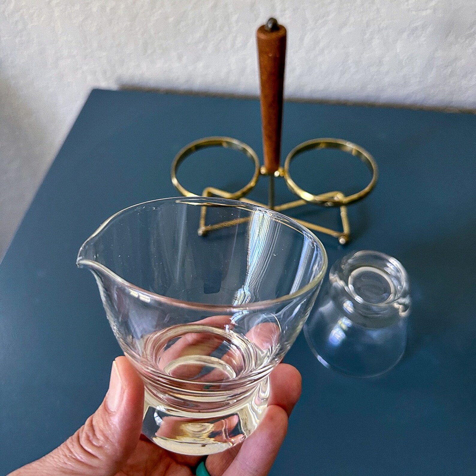 Brass and Wood MCM Cream & Sugar Caddy - Etsy