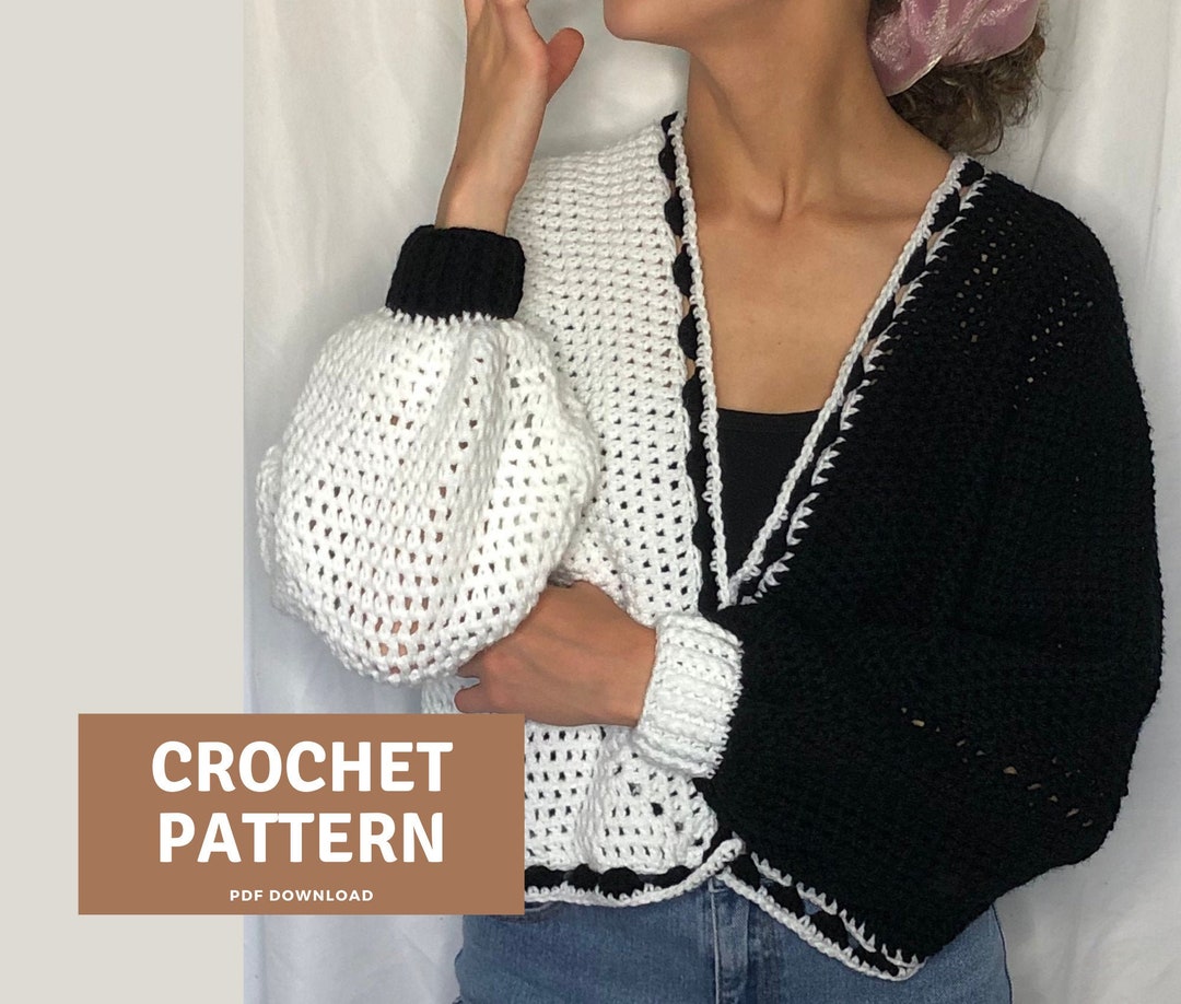 Yue Cardigan - Crochet Pattern // Digital Download // Crochet Pattern ...