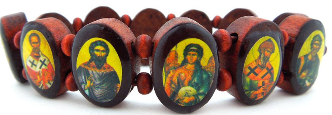Orthodox Wood Icon Bracelets, Red Wood and Brown Wood, Fits Most - Etsy
