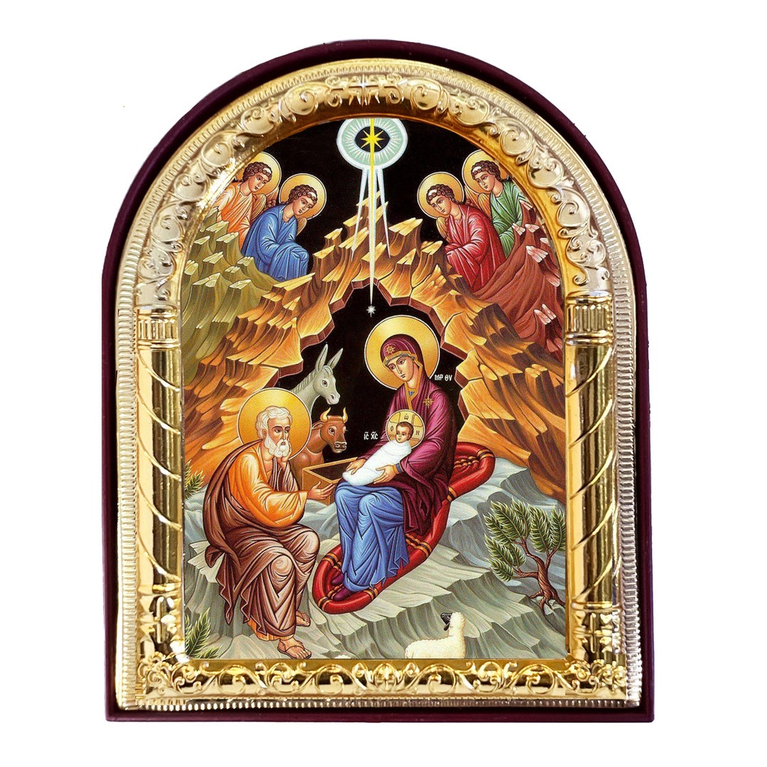 Orthodox Nativity Icon With Stand, 4 Styles - Etsy