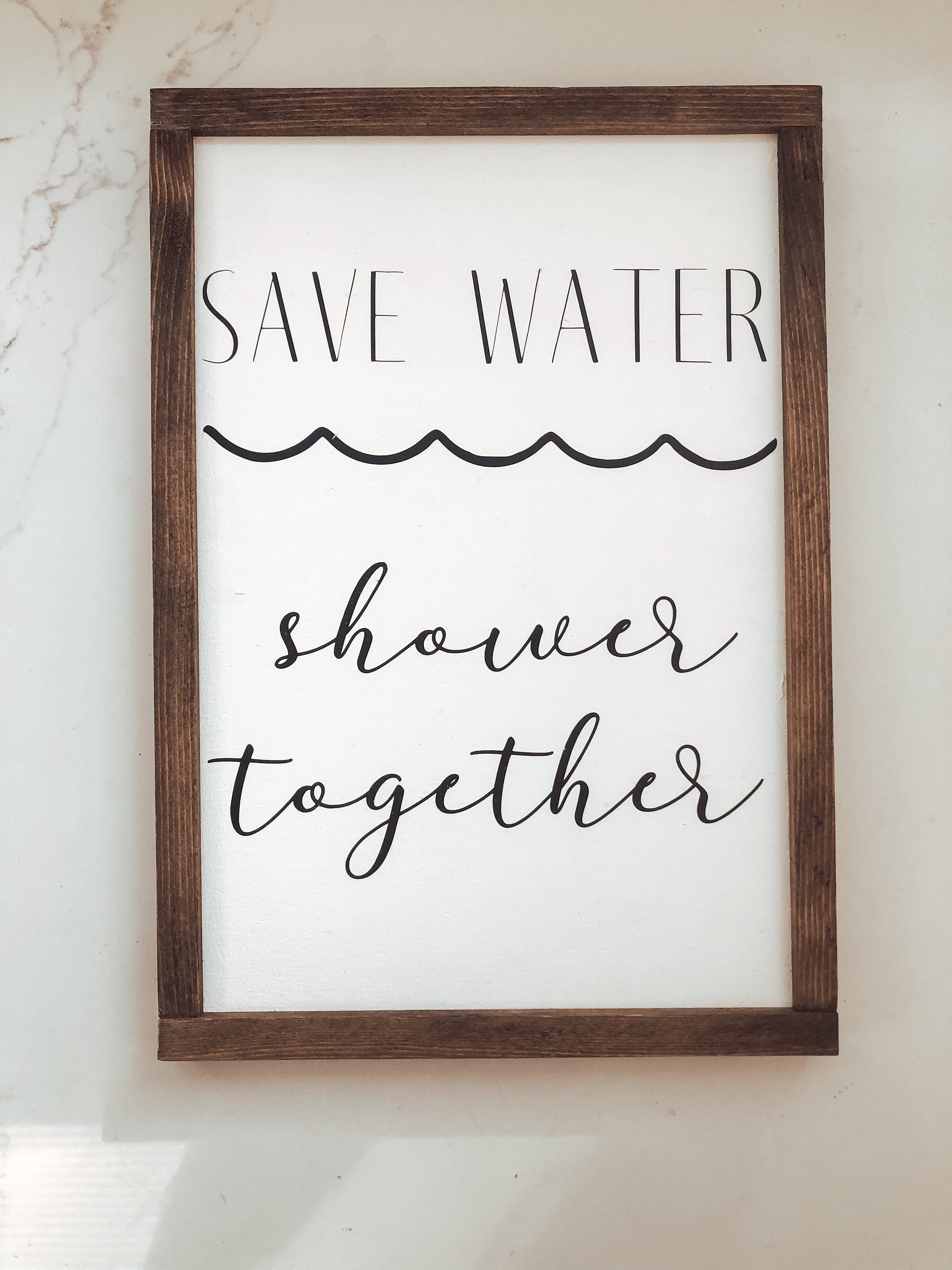 Save Water Shower Together, Bathroom Wood Sign, Funny Rustic Bathroom ...