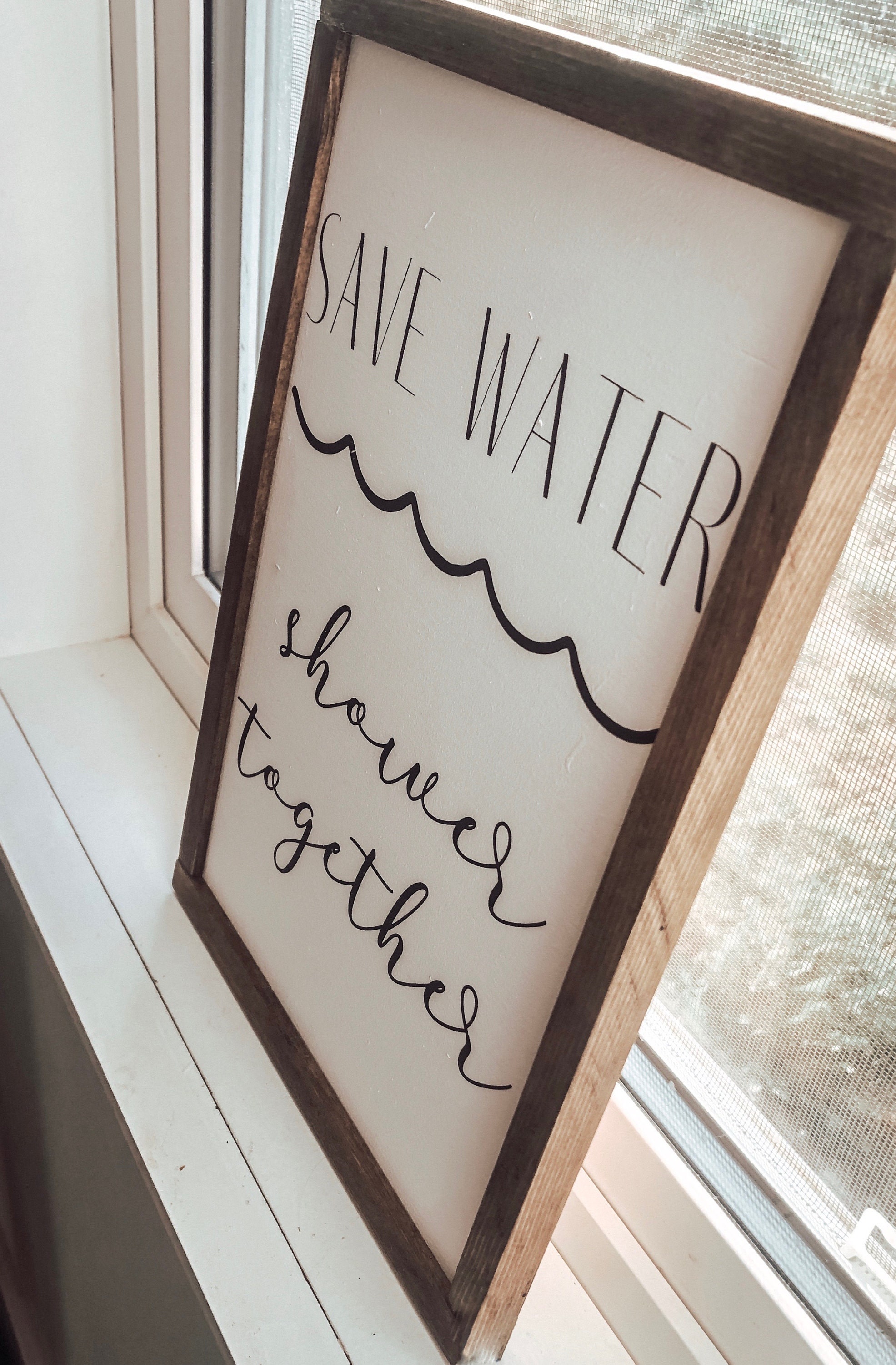 Save Water Shower Together, Bathroom Wood Sign, Funny Rustic Bathroom ...