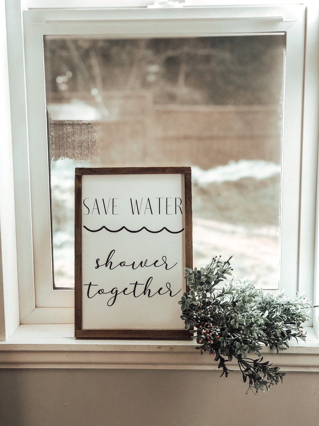 Save Water Shower Together, Bathroom Wood Sign, Funny Rustic Bathroom ...
